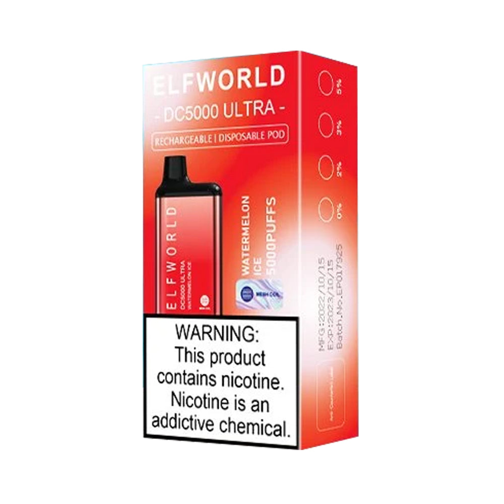 ELFWORLD DC5000 Ultra Disposable Vape Pod Device Rechargeable - WATERM ...